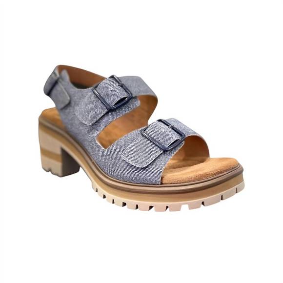 Salvia | Shoes | New Salvia Womens Honey Stacked Heel Sandal In Denim ...